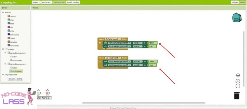 Using Multiple Screens in App Inventor – No Code Lass